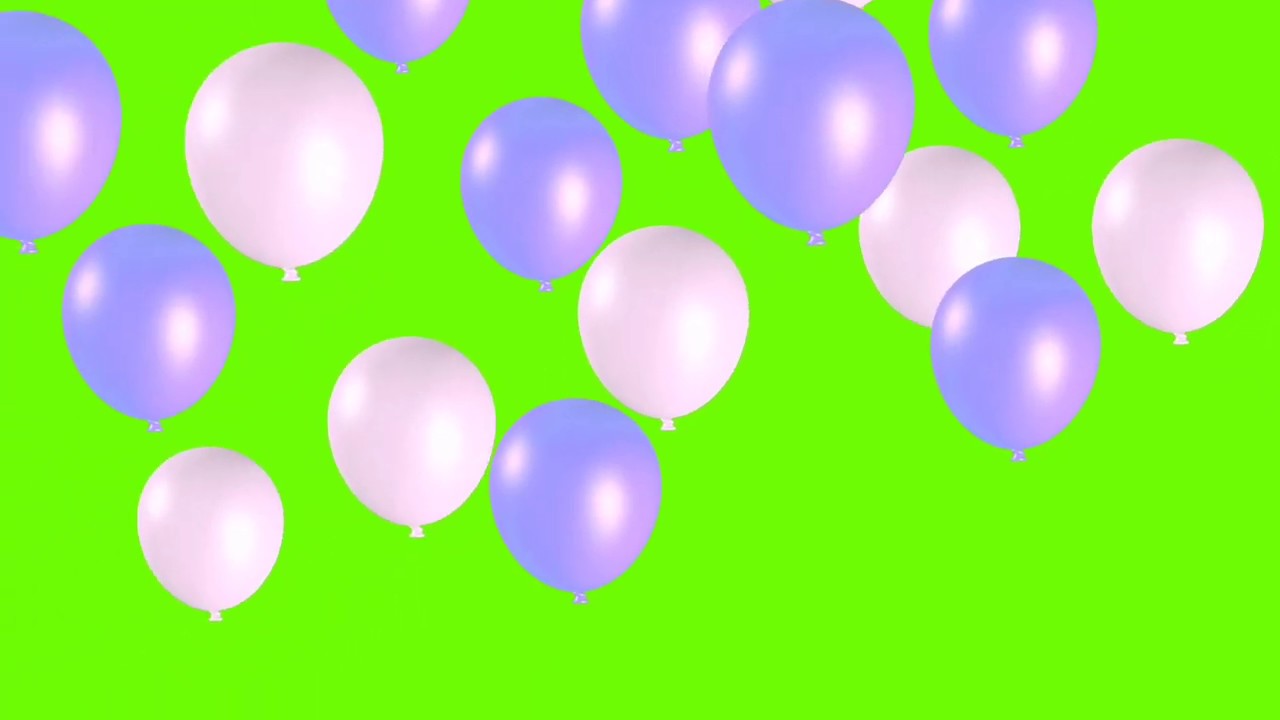 Green Screen Celebrate With Purple Balloons 1 - YouTube