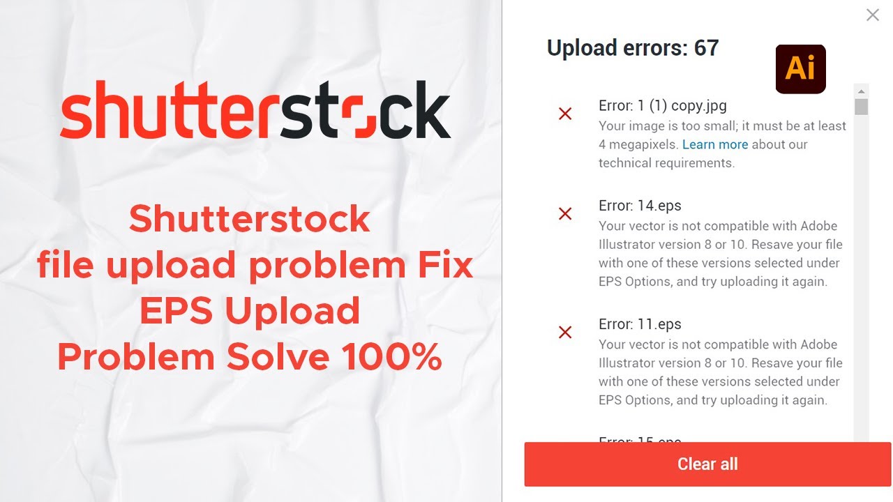 Shutterstock file upload problem | EPS Upload Problem Solve 100% Bangla ...