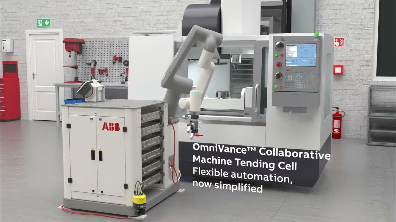 ABB Robotics Australia - OmniVance™ Collaborative Machine Tending Cell - YouTube