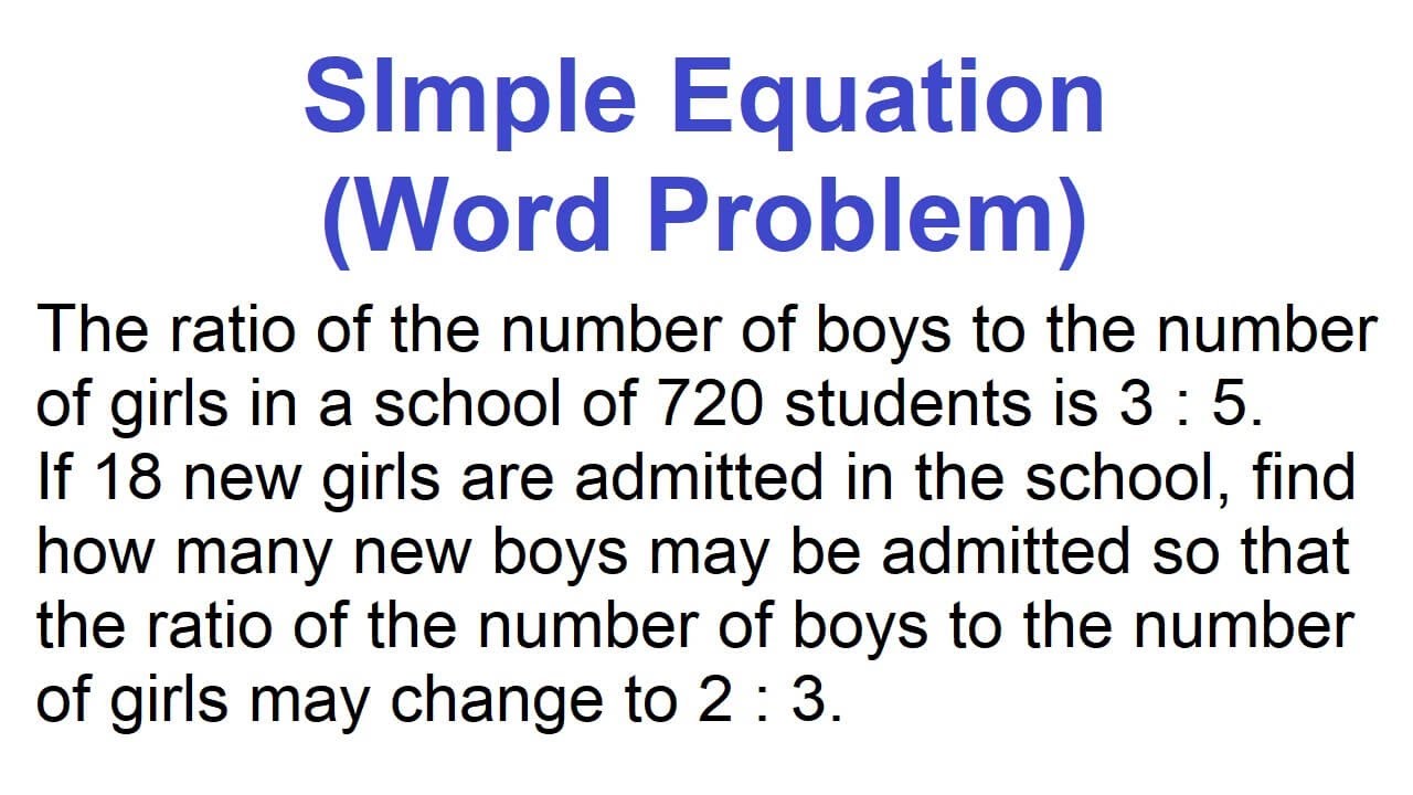 Simple Equation (Word Problem) - YouTube