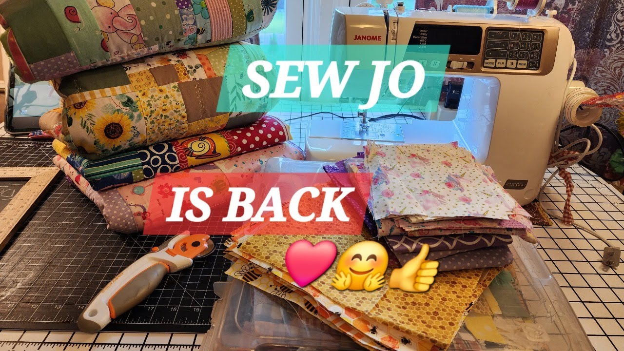 Spring Sew Jo Is Back, Scrappy Strip Blocks, Scrap Fabric Block , Joanns Fabric Haul, New Hexi ...