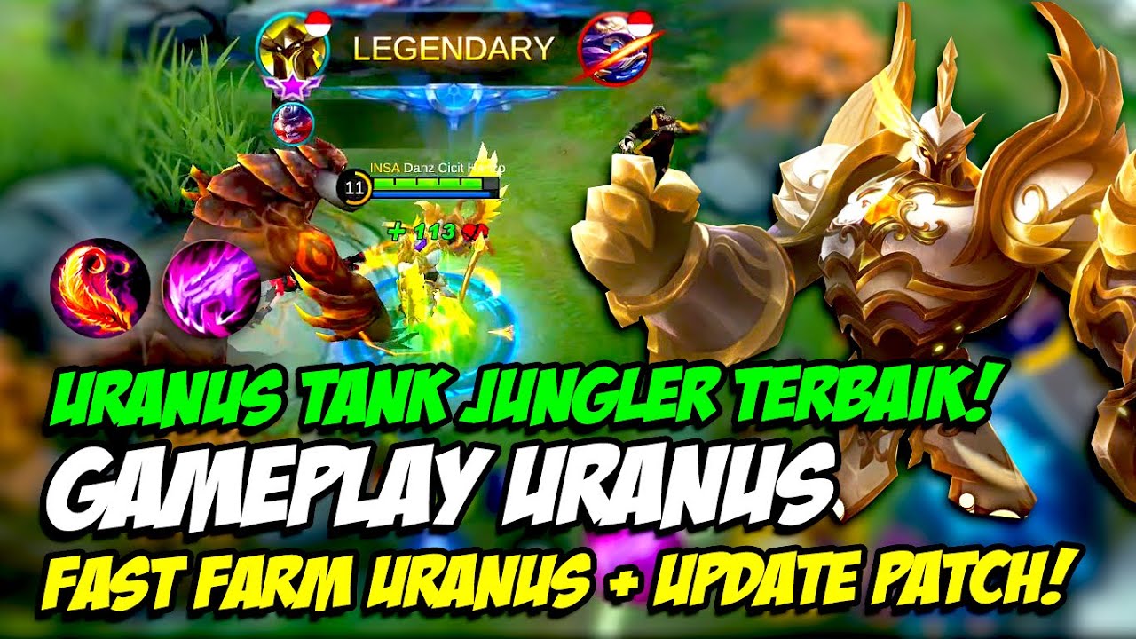 GAMEPLAY URANUS | URANUS TANK JUNGLER TERBAIK! FAST FARM URANUS ...