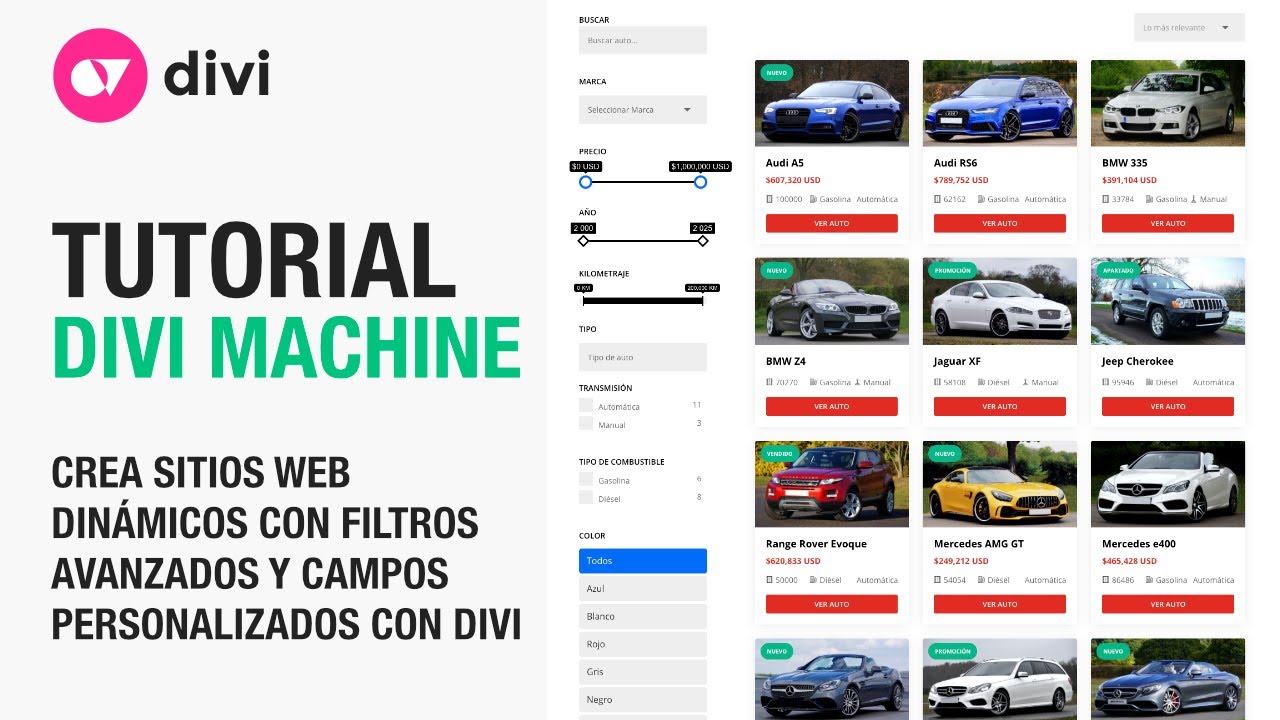 Tutorial Divi Machine en español: Crea sitios web dinámicos con divi y advanced custom fields ...