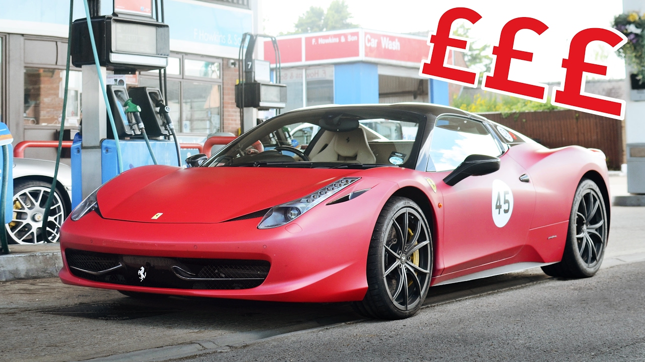 Filling up with Fuel in a Ferrari 458 Spider - YouTube