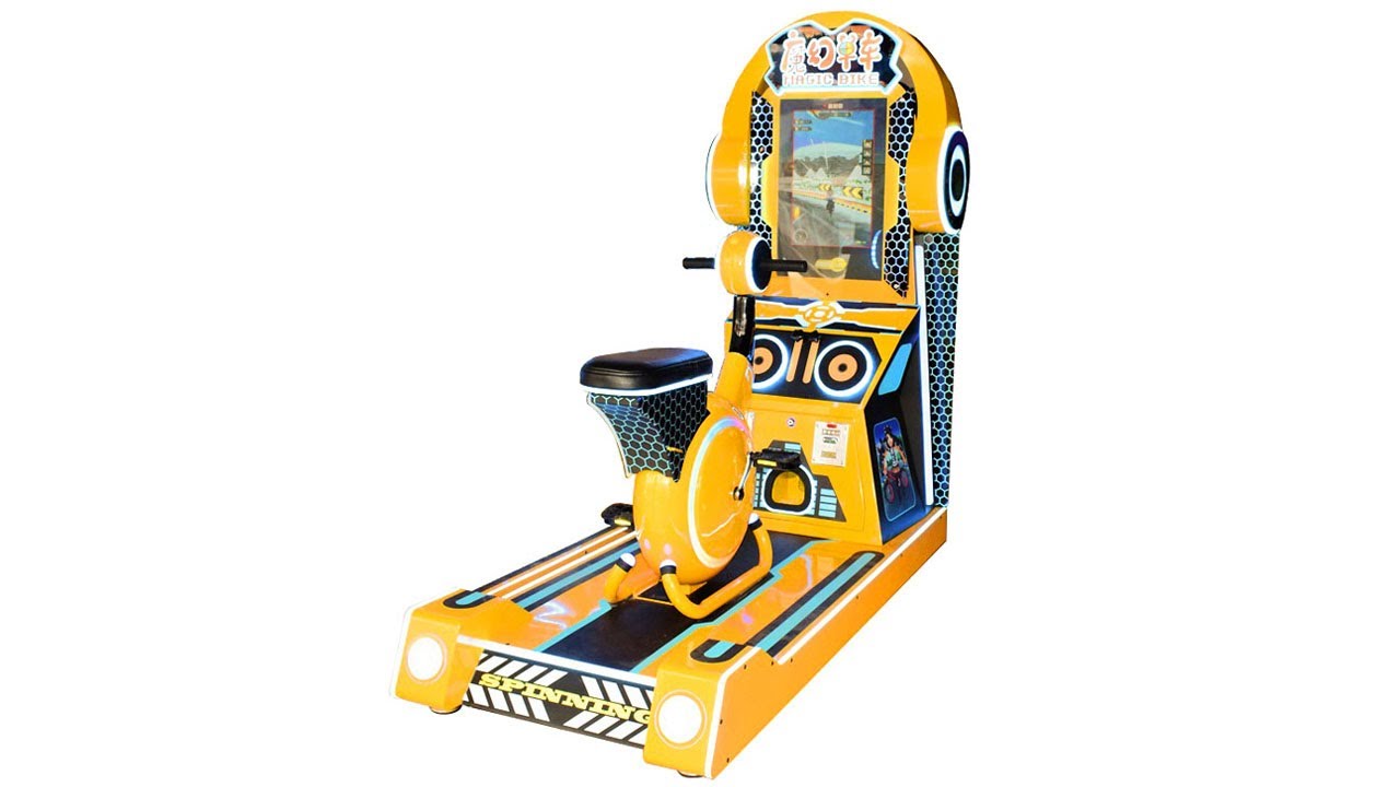 magic bike arcade game machine bike simulator with video games - YouTube
