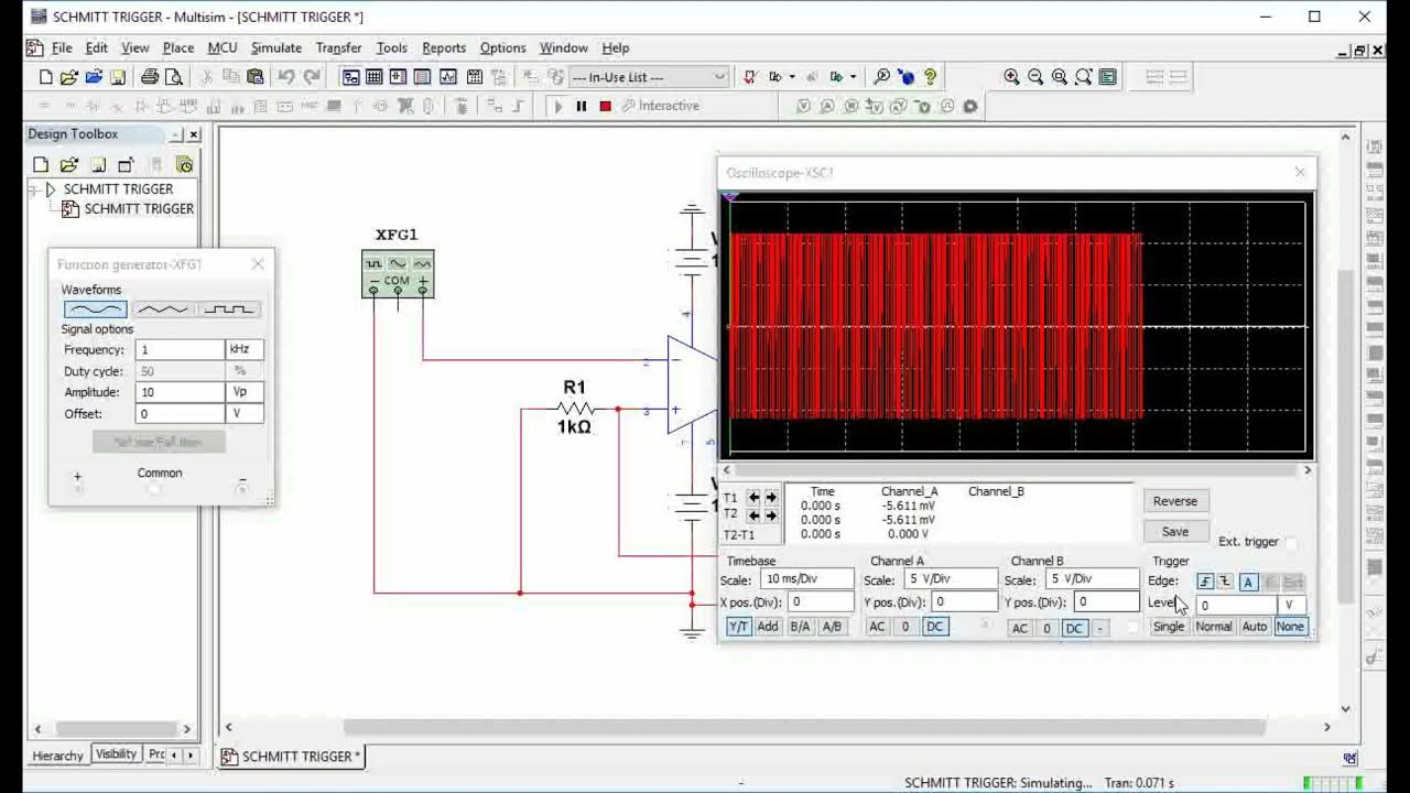 Schmitt Trigger Circuit Simulation - YouTube