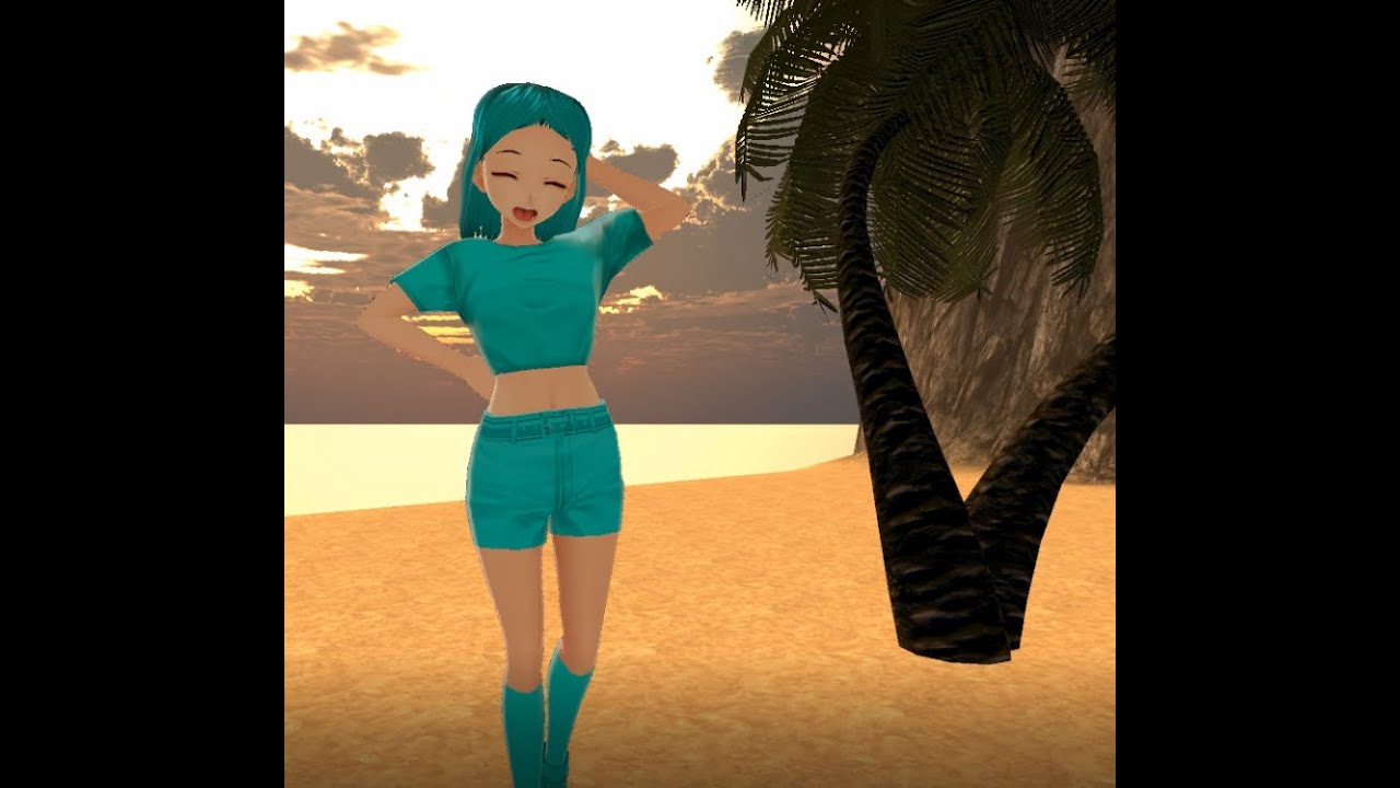 Anime MMD Beach Sunset [Custom Model] Sapphirina! - YouTube