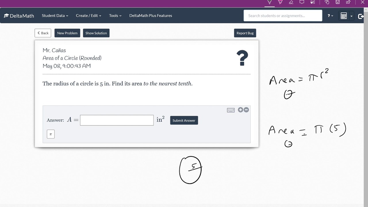 Delta Math Area of Circles - YouTube
