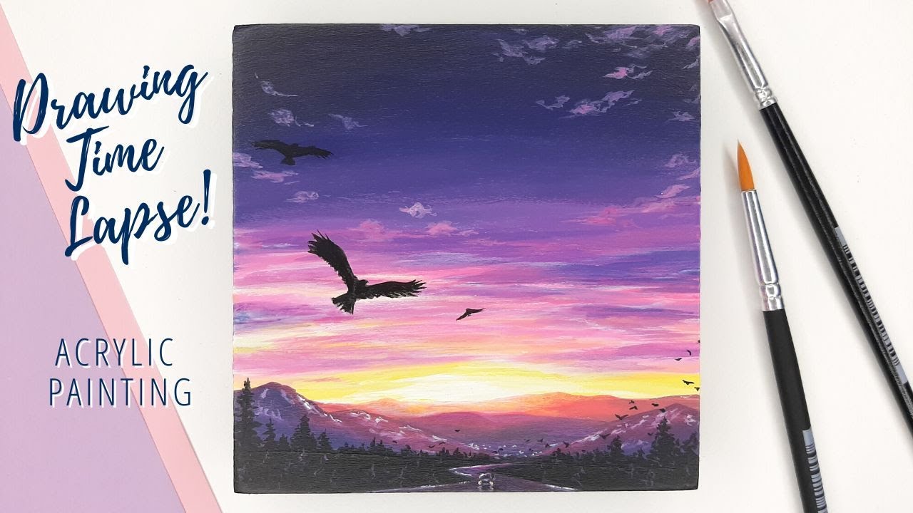 Painting Time Lapse- Full Drawing Process Using Acrylic Paints! - YouTube