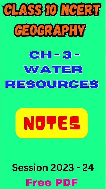 Water Resources Notes|Class 10 Geography Ch- 3|#waterresources # ...