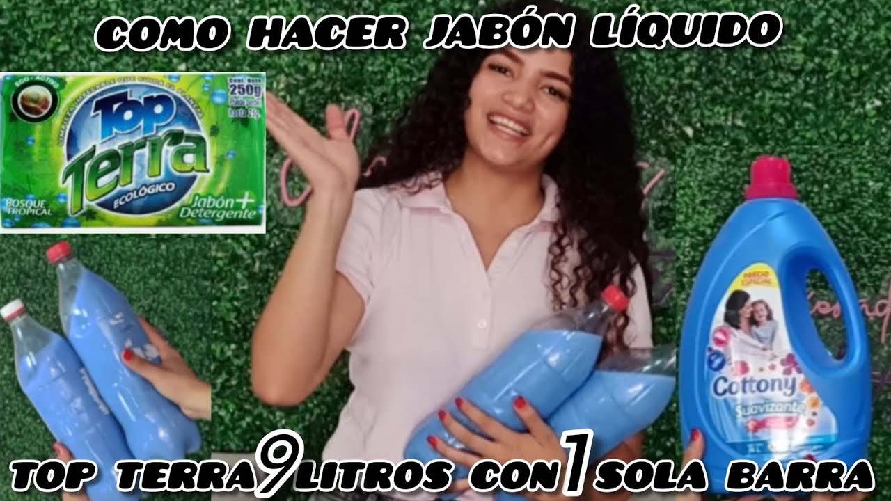 Como hacer 9 litros de jabón top Terra con una sola barra de jabón ...