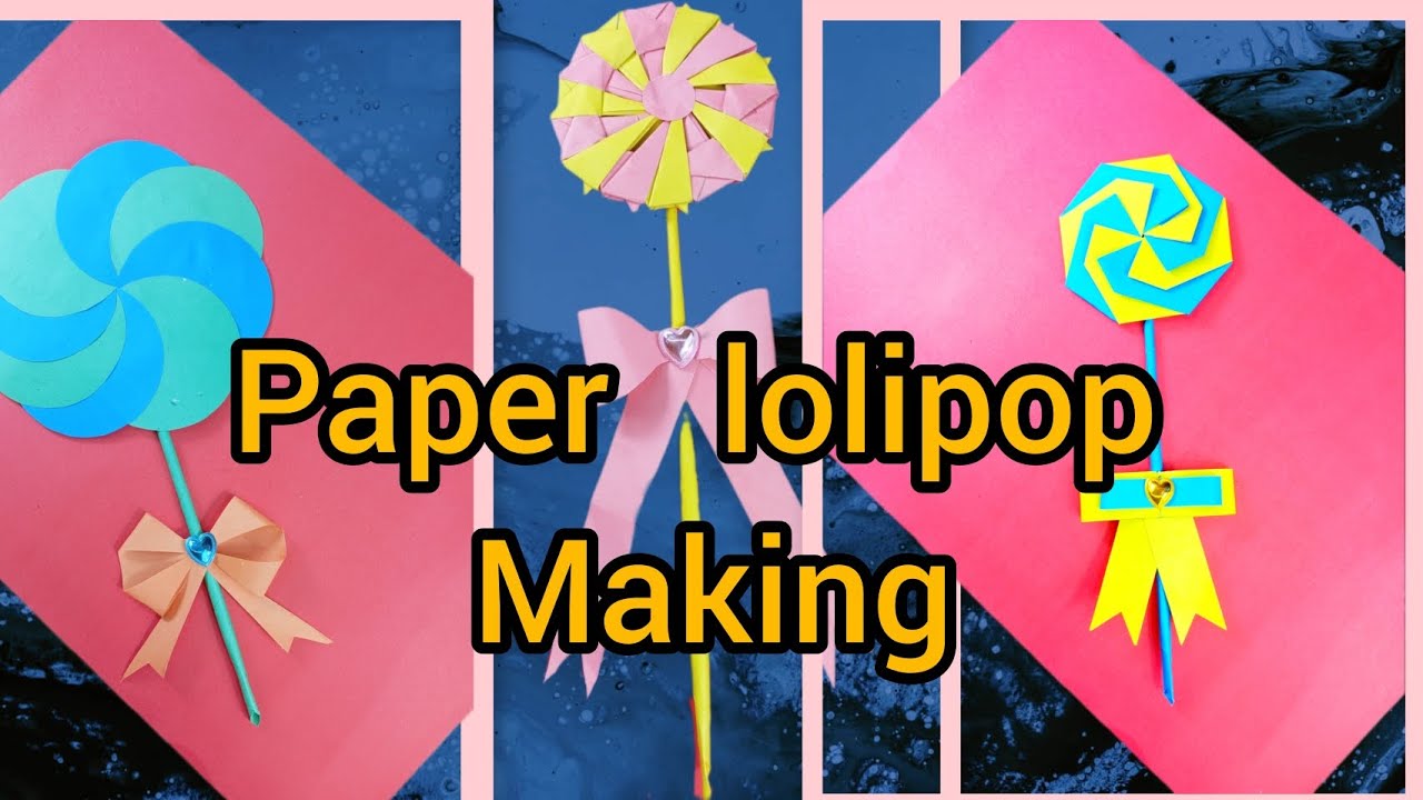 Paper lolipop। paper craft। paper diy lolipop।kagojer khelna - YouTube