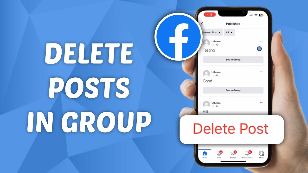 How to Delete Your Posts in A Facebook Group - YouTube