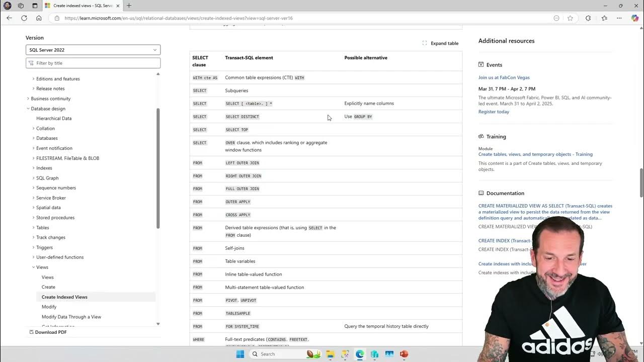 Indexing SQL Server Queries For Performance: Indexed View Maintenance - YouTube