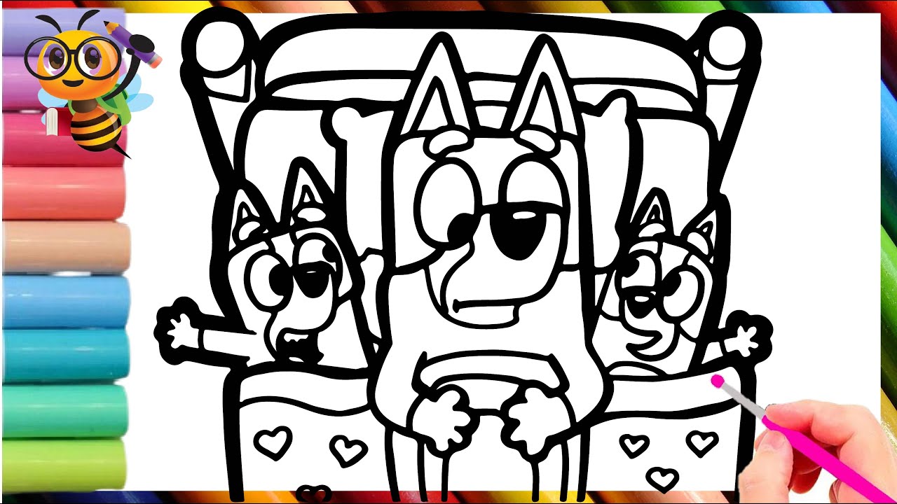 Draw and Color Bluey and Bingo Bedtime Story | Drawing and Coloring ...