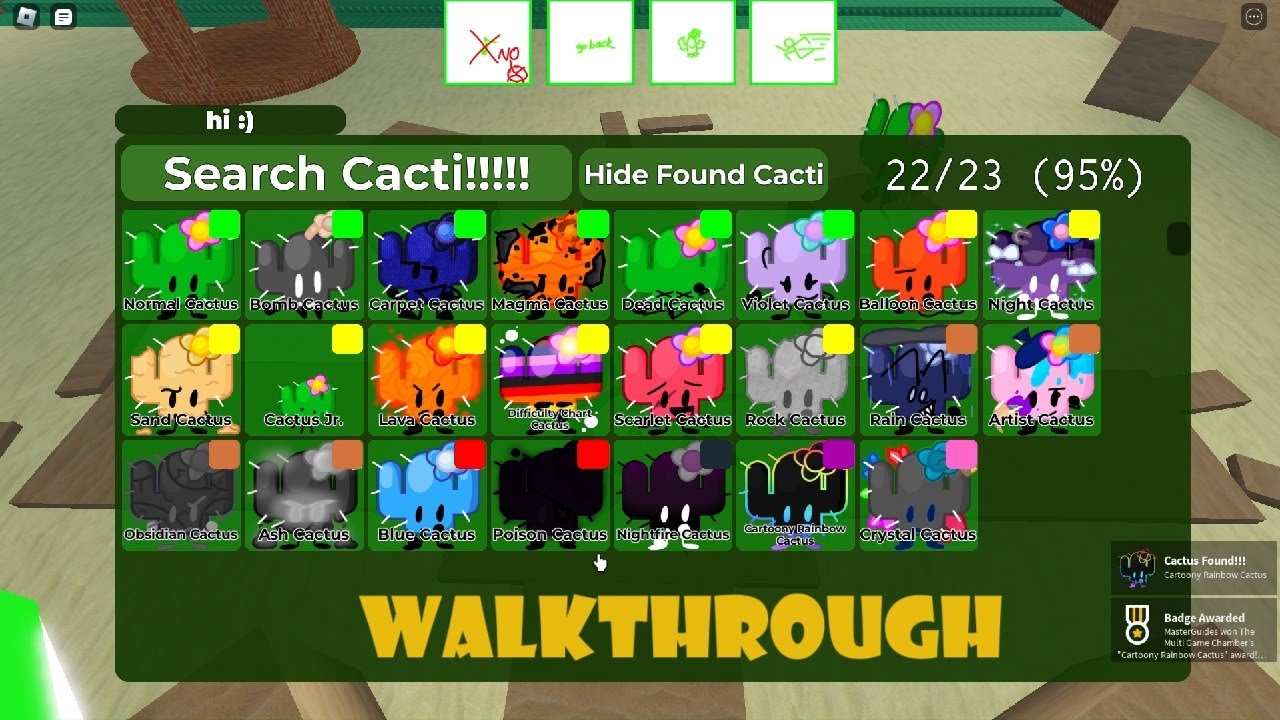Find The Cacti Walkthrough - All Cactus Locations (Roblox) - YouTube