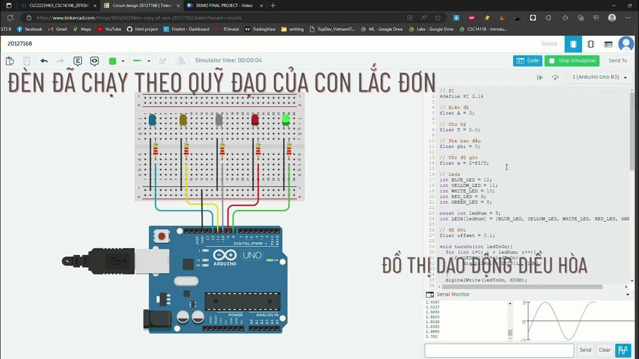 20127168 - AIoT (HCMUS) - Homework 1: Turning on/off 5 to 11 LEDs by Arduino - - YouTube
