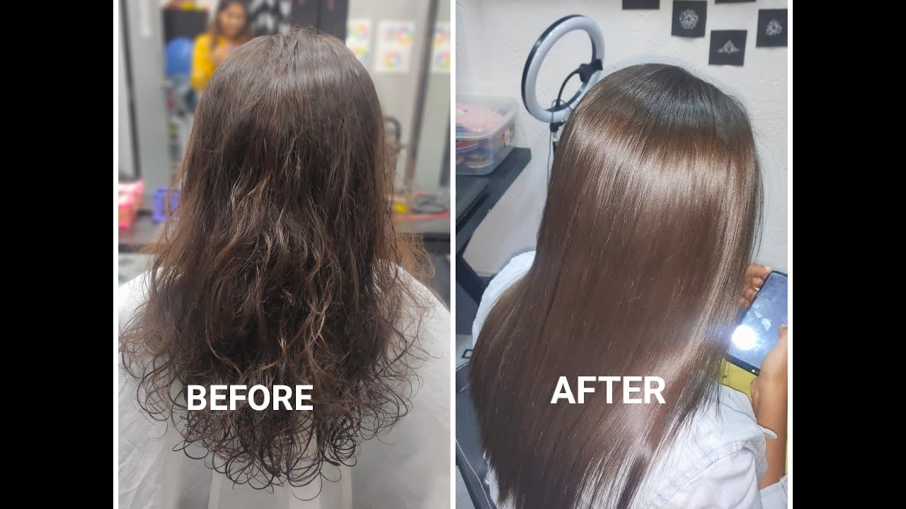 Hair smoothening before after look🥰🤗, Fb page👉https://www.facebook.com ...