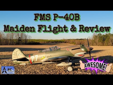 FMS P-40B FLYING TIGER 1400mm Maiden Flight & Review - YouTube