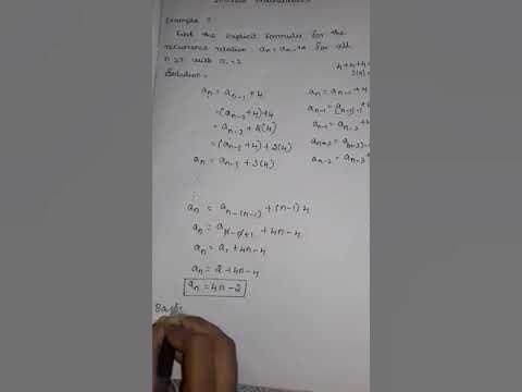 To find explicit formula for the recurrence relation in iteration ...