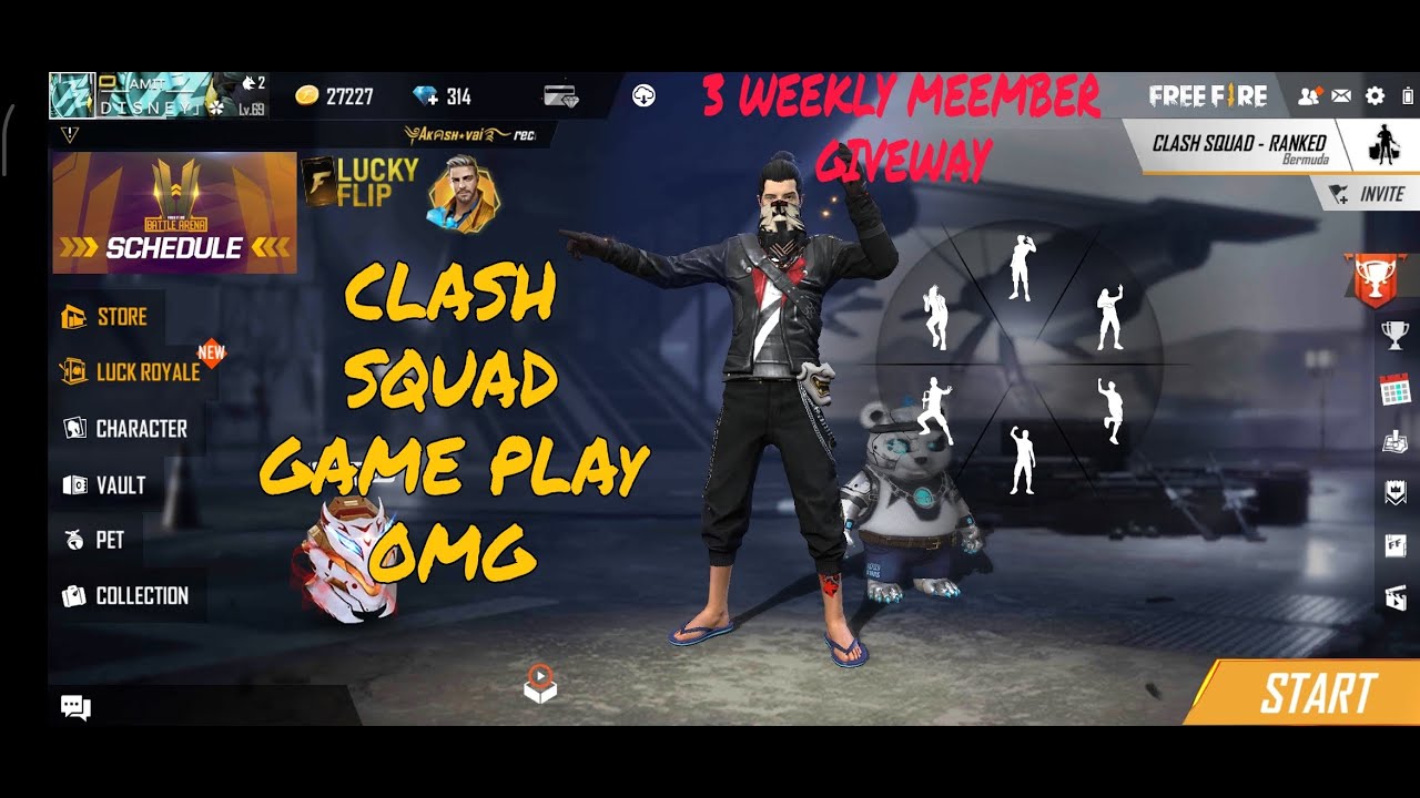 CLASH SQUAD GAMEPLAY ONLY HEADSHOT(AM FF GAMER) - YouTube