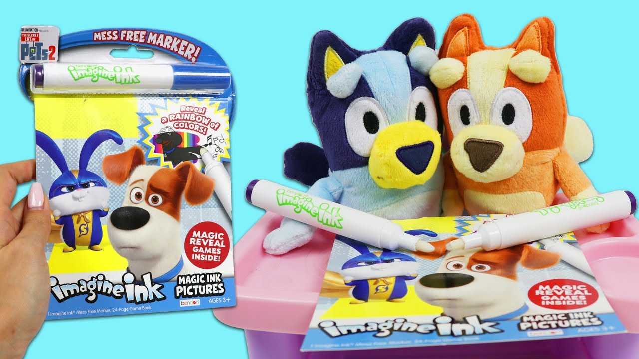 Bluey & Bingo Enjoy Imagine Ink Coloring Activities! - YouTube