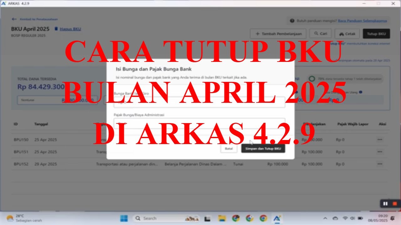 CARA TUTUP BKU BULAN APRIL 2025 DI ARKAS 4.2.9 - YouTube