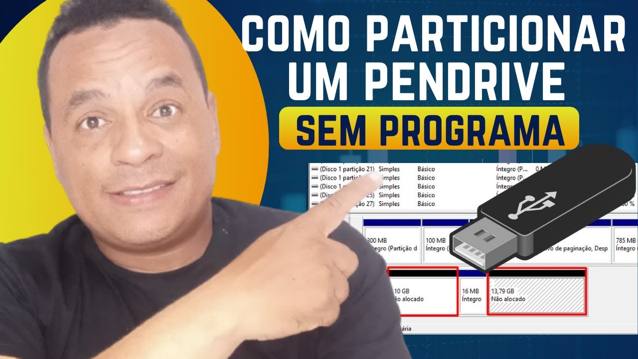 Como particionar um Pen Drive sem programas - YouTube