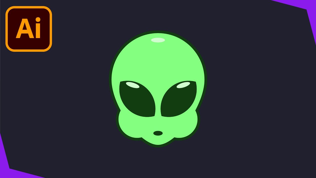 How To Draw A Cute Alien Face In Adobe Illustrator | Outer Space Series ...