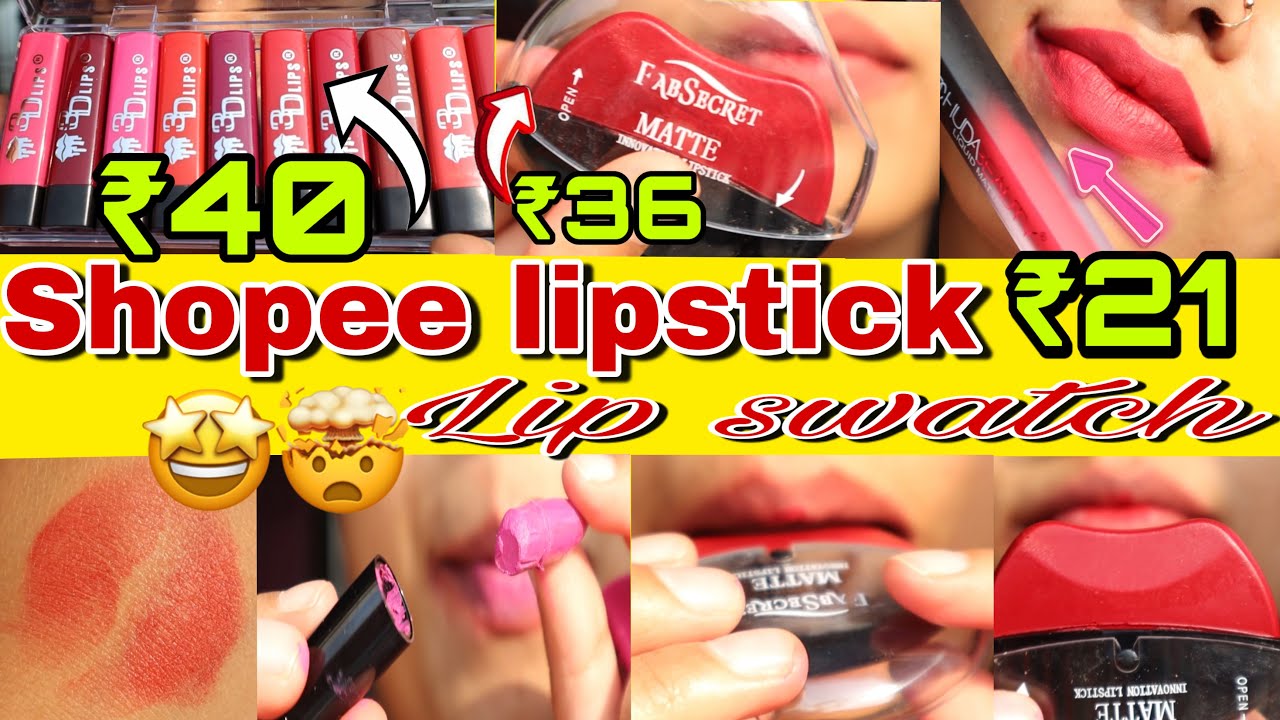 Shopee lipstick lip swatch/ Shopee lipstick / Shopee app / shopee india ...