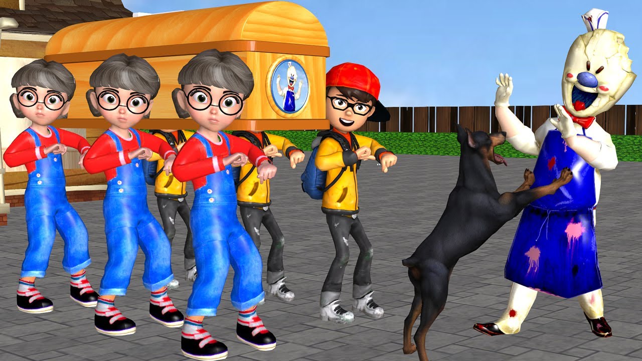 Scary Teacher 3D - Ice Scream 4 Prank with Dog - Nick and Tani Coffin ...