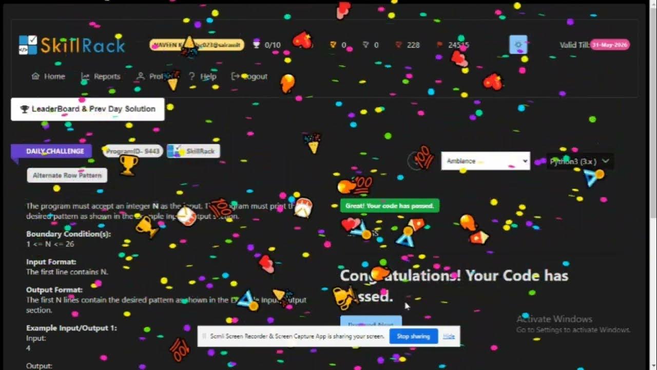 skillrack daily challenge|skillrack python|30/9/2023|skillrack today solution|EVEN BORDER MATRIX ...