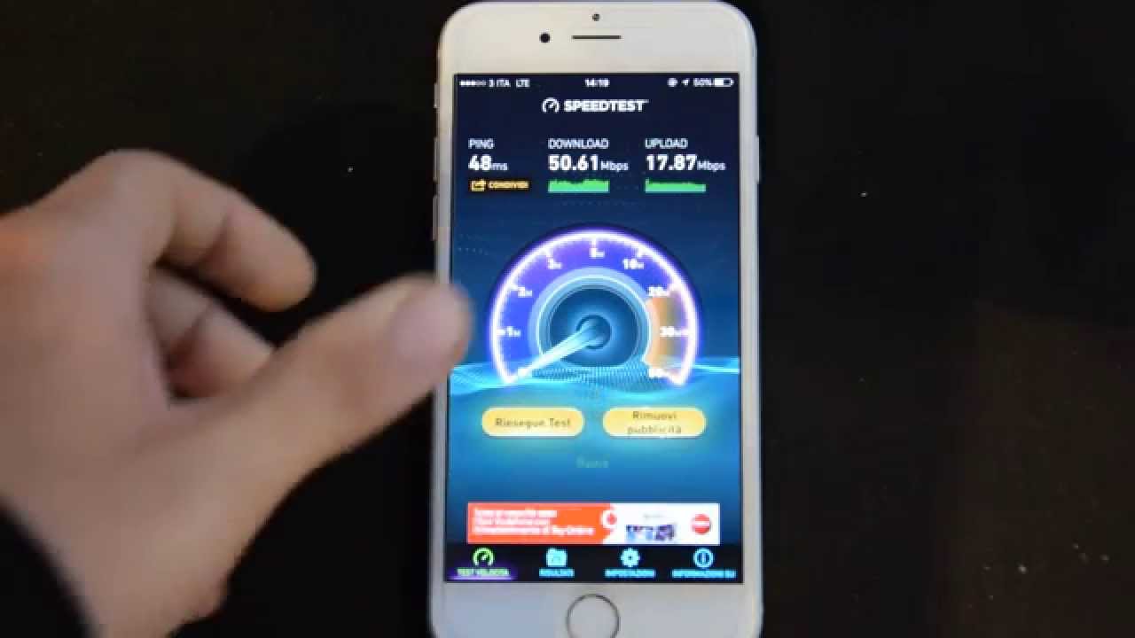TRE: Test connessione 4G LTE Roma - YouTube