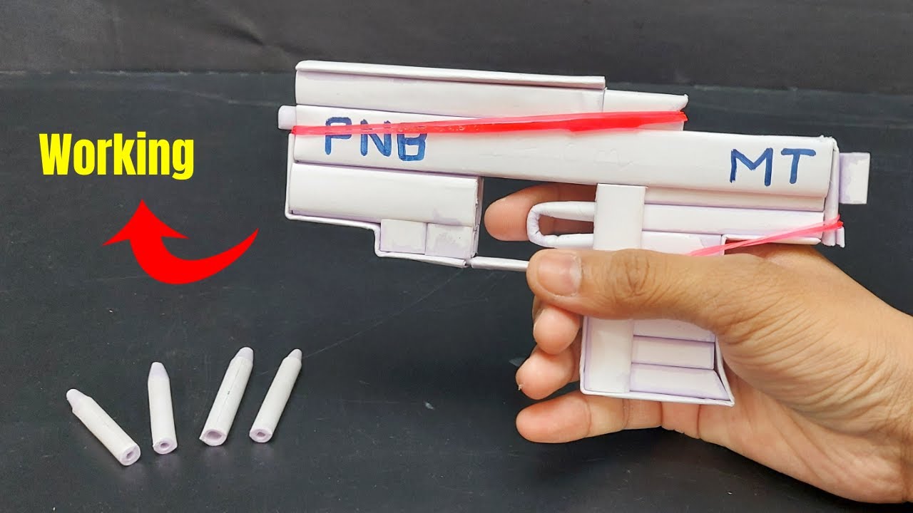 Powerful Paper Pistol Gun | How to Make a Powerful Paper Pistol Gun ...