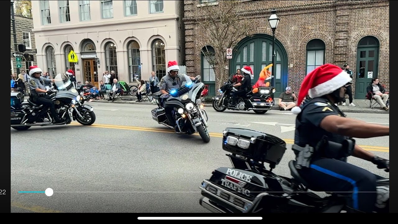 Festive police parade) USA Charleston - YouTube