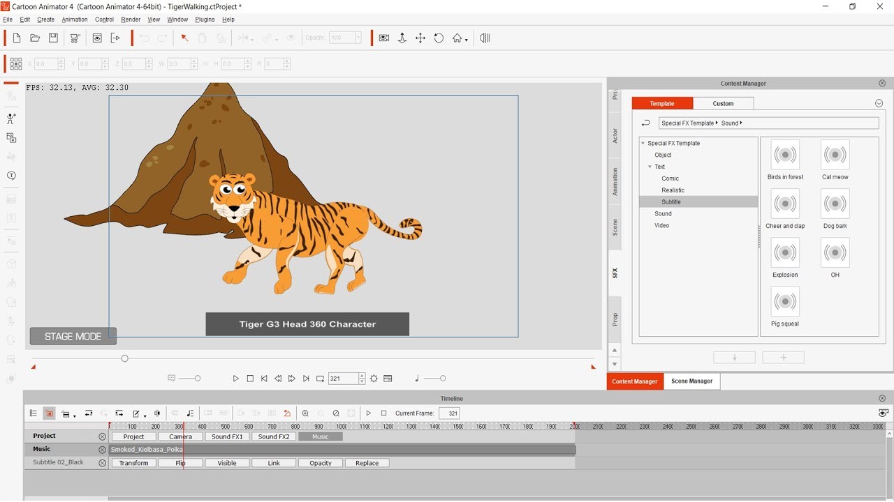 New G3 Head 360 Character Tiger Walking and Speaking - YouTube