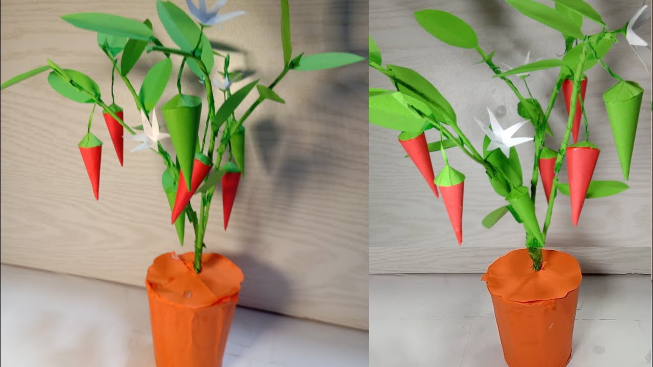 how to making paper chili🌶️origami chili paper🌶️making paper chili ...