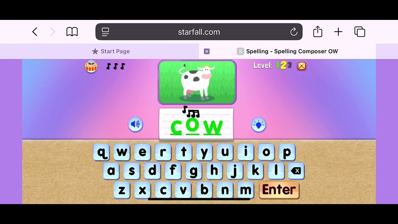 Starfall’s Spelling Composer:Words with OW! - YouTube
