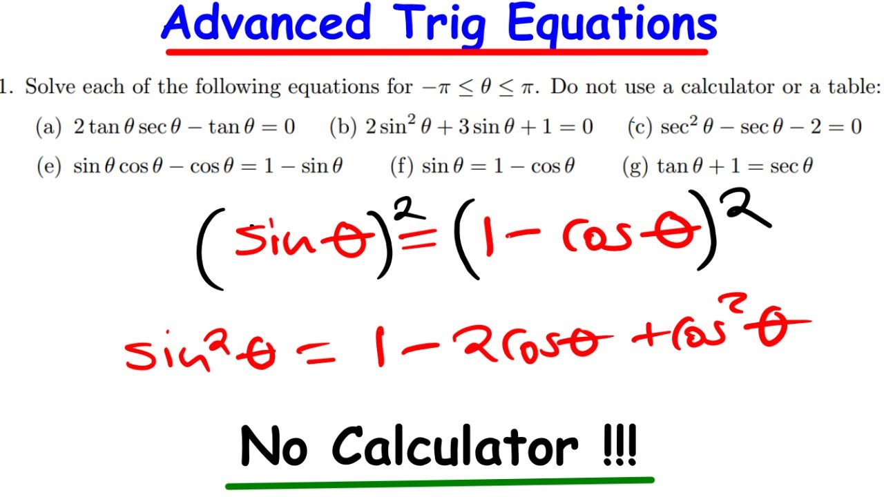 Solving Advanced Trig Equations - M112 TUT 1 2025 Q11 - YouTube