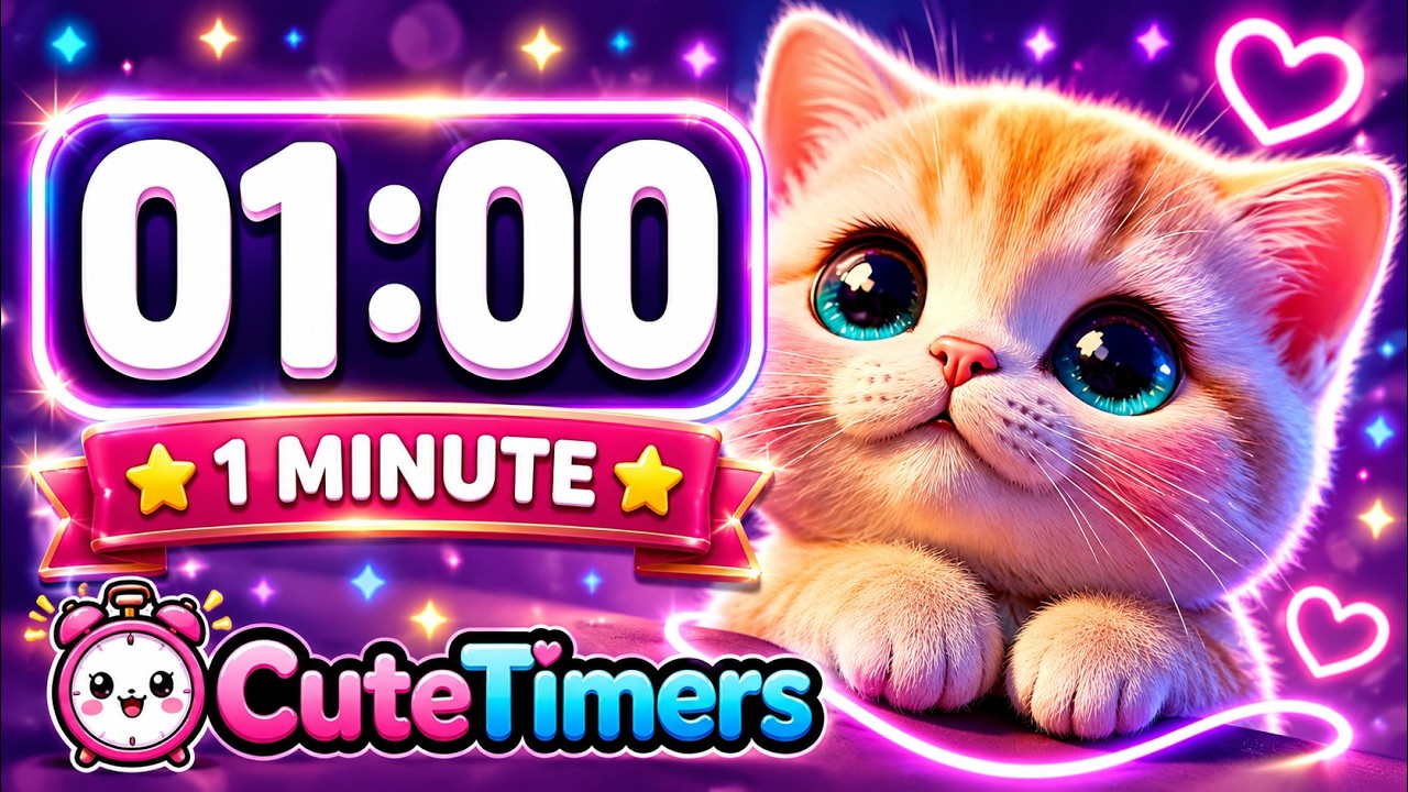 Day 6 Challenge – 1 Minute Cute Cat Timer for Kids and Study | Cat Song ...