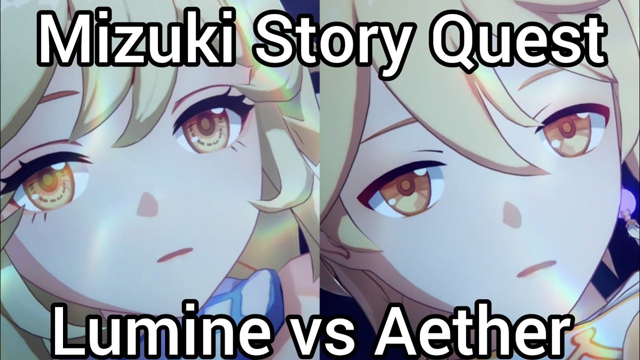 Mizuki Story Quest Cutscene Animation: Aether and Lumine Comparison ...