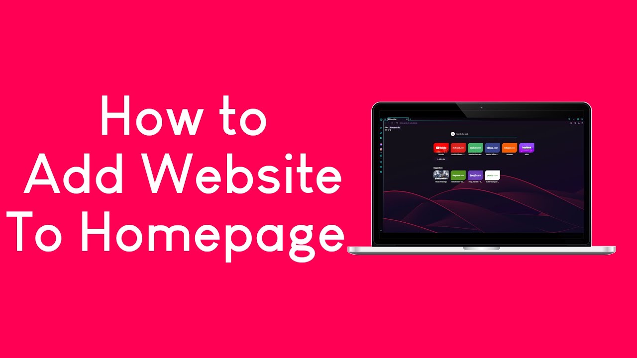 How to add favourite Website to Home Page on Opera | Tutorial - YouTube