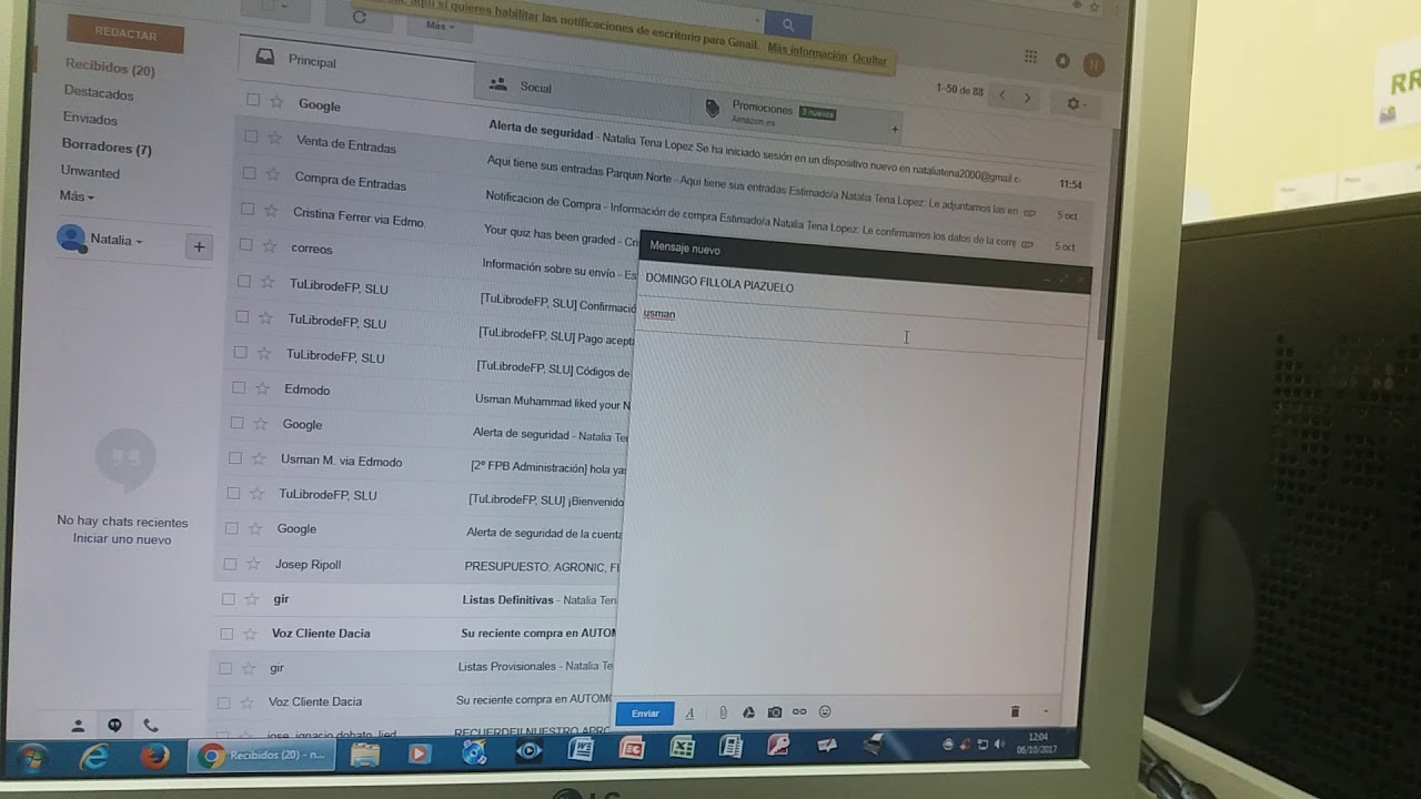 como enviar un email adjunto a domingo - YouTube