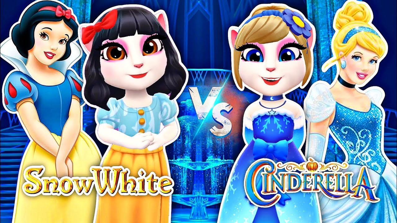 My Talking Angela 2 / Angela Vs Snow White Vs Cinderella 💙/ New Update Gameplay 💖 - YouTube