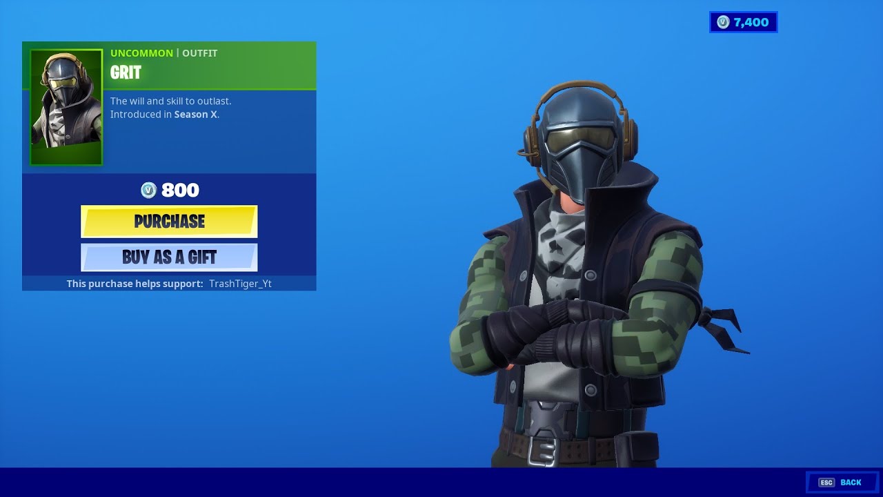 Grit skin set - Fortnite Item Shop (2019-08-15) - YouTube