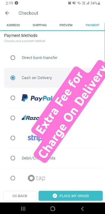 Smart COD - Extra Fee for Charge On Delivery (Flutter E-Commerce App ...