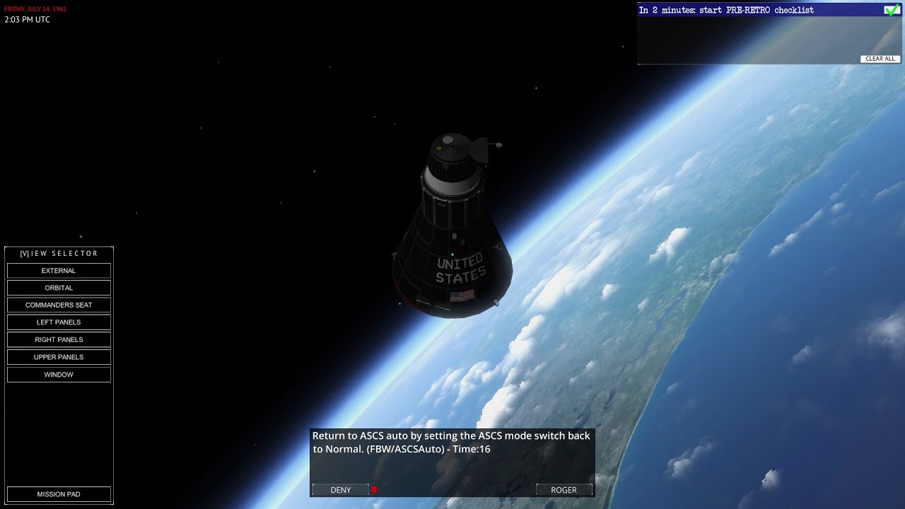 Reentry - An Orbital Simulator: Project Mercury Scenario 1 - Suborbits - YouTube
