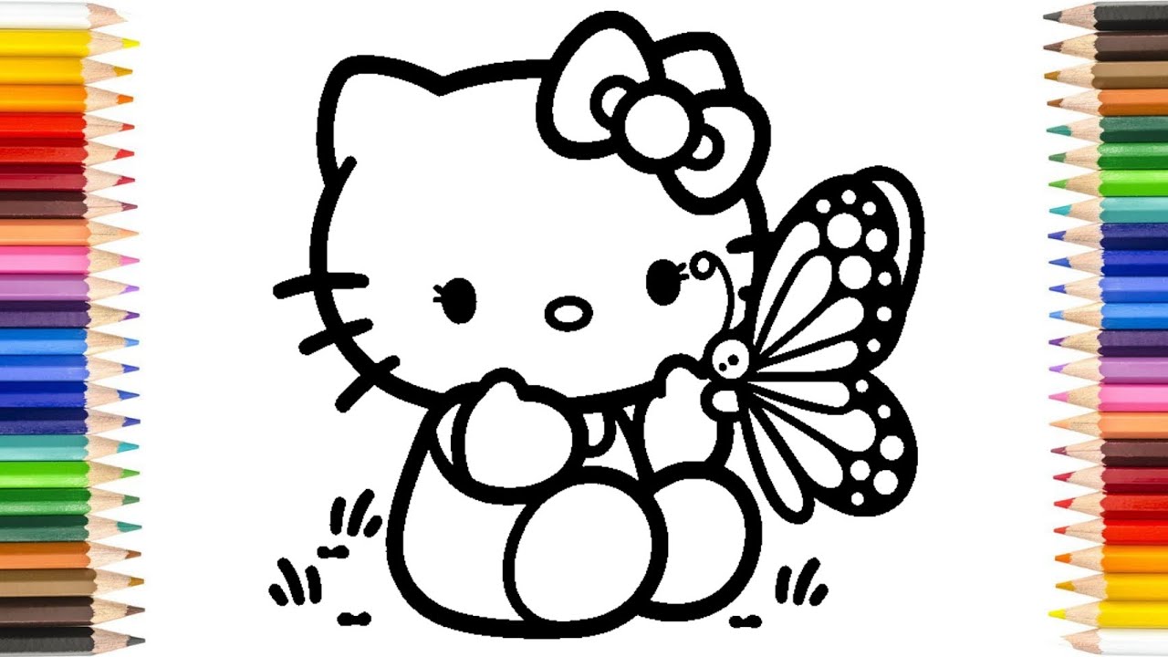 🦋🎀How to draw Hello Kitty🎀🦋 | step by step drawing for kids and ...