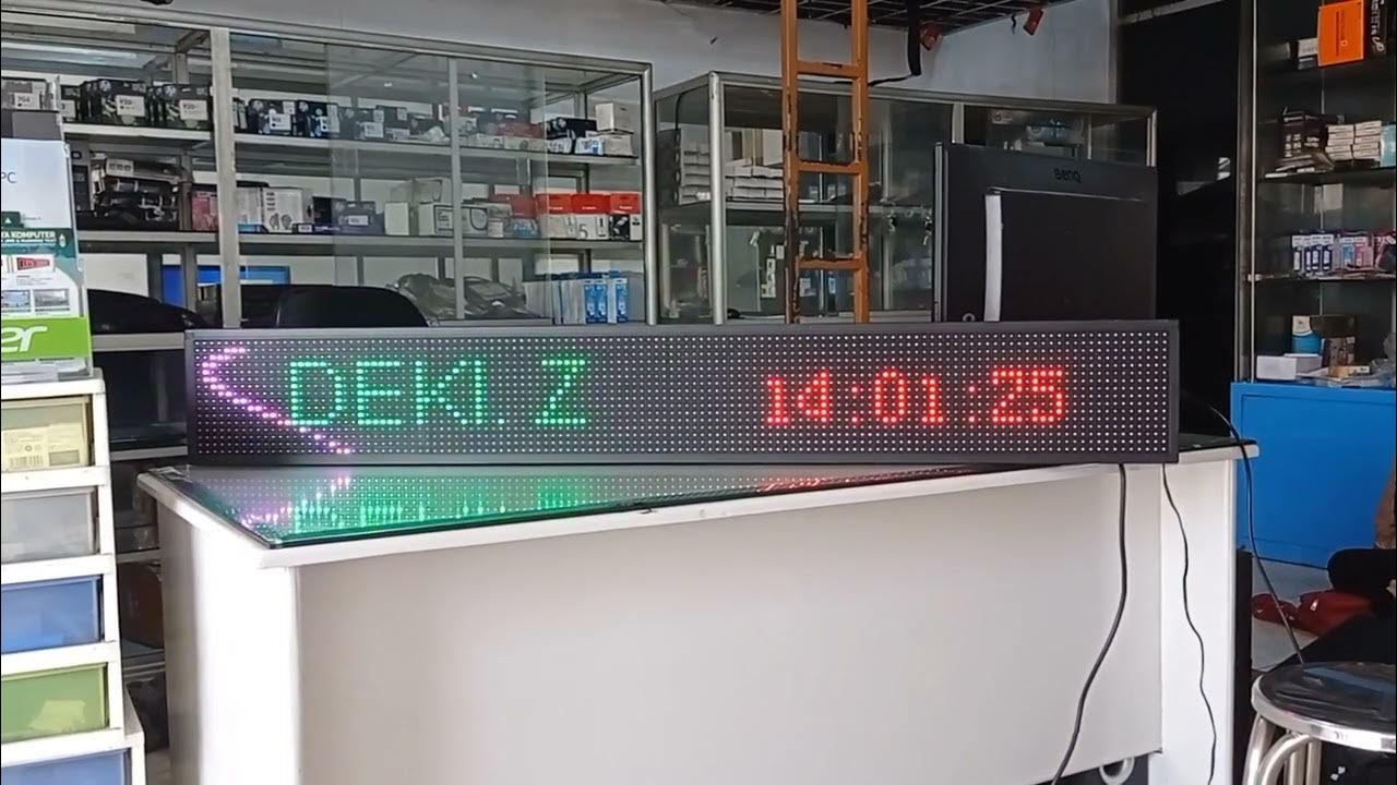 Running text p10 rgb 4 panel - YouTube