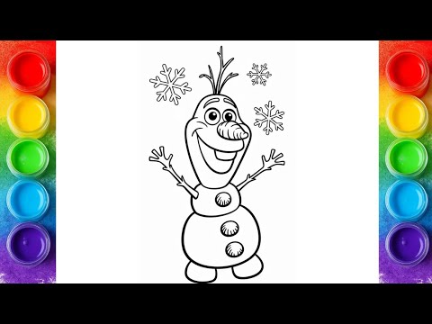 How To Draw Cute Olaf ⛄ For Kids & Toodlers|Tutorial Menggambar ...
